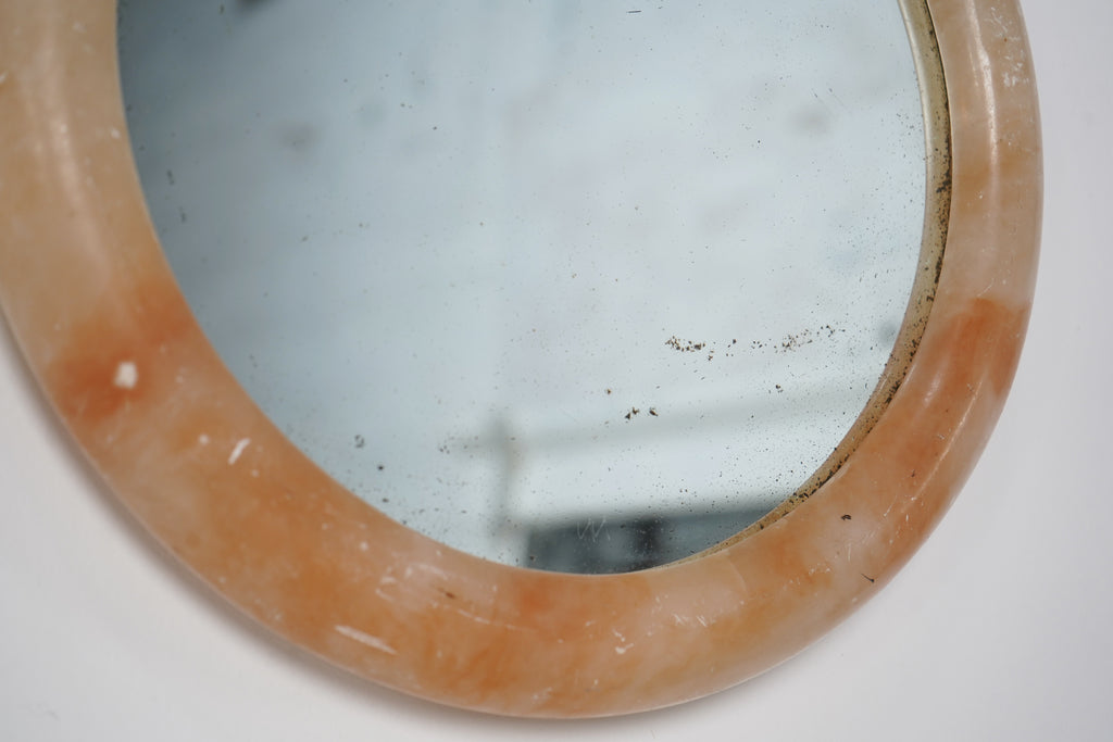 Round Pink Alabaster Mirror – Stowaway London