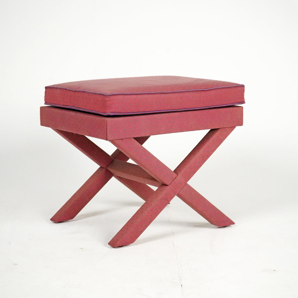 X Based Upholstered Ottoman Stool Patrick Frey – Stowaway London