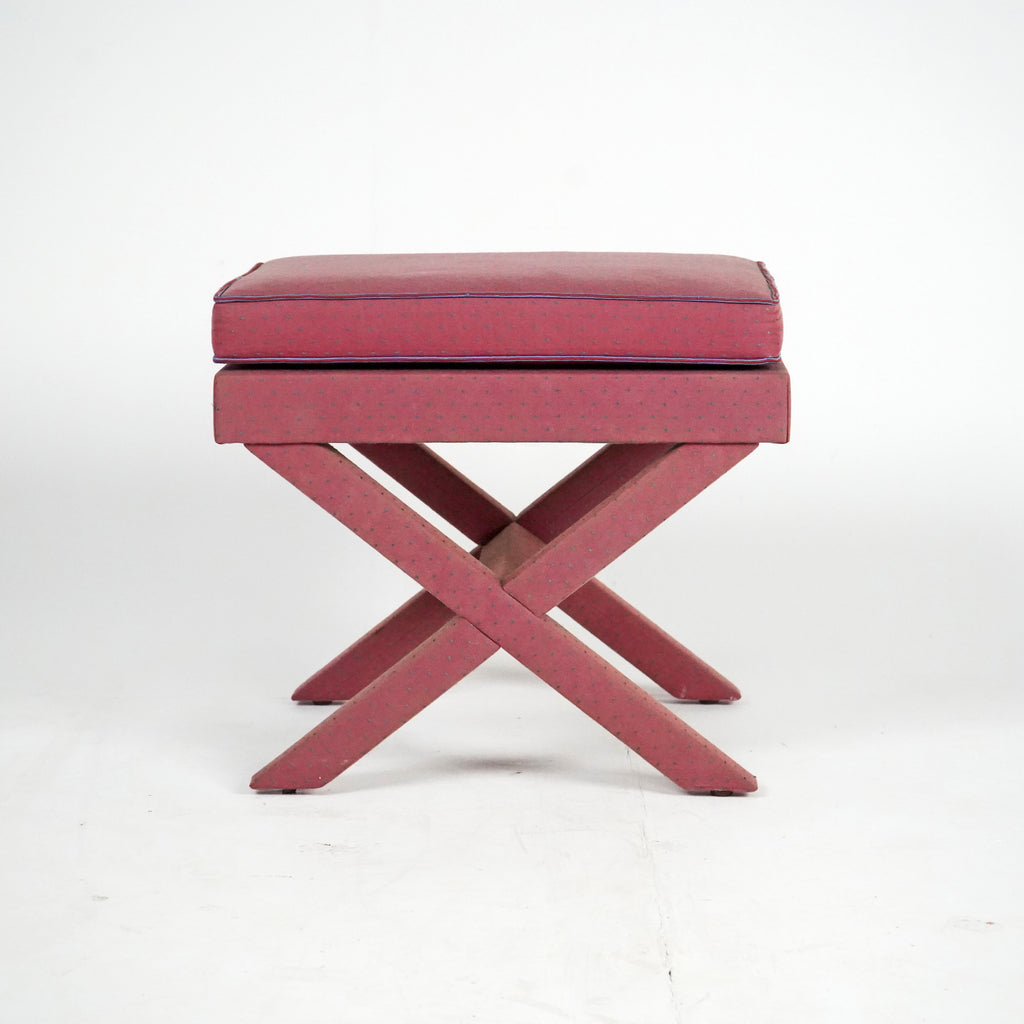 X Based Upholstered Ottoman Stool Patrick Frey – Stowaway London