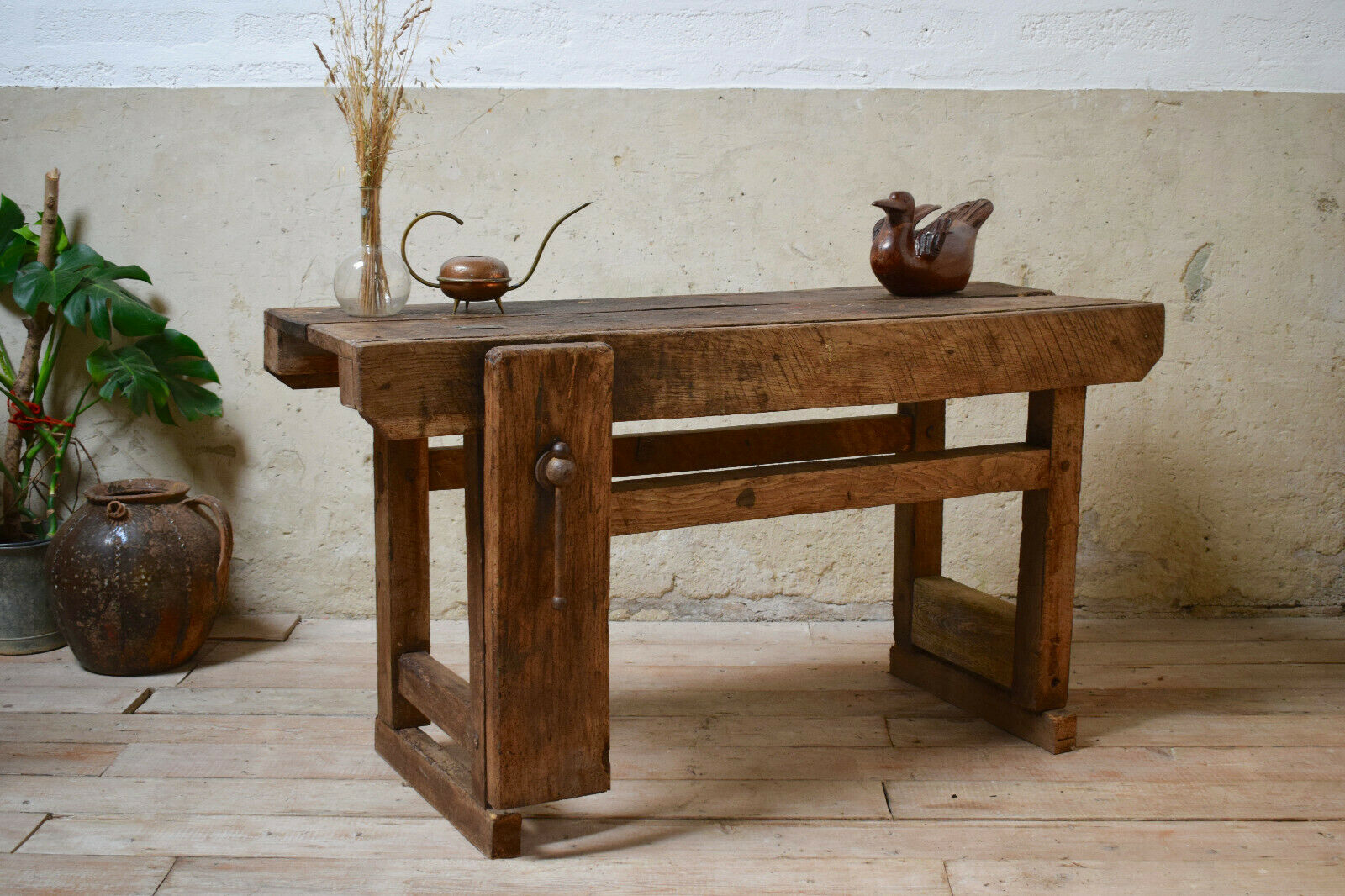 Vintage Industrial Oak Work Bench – Stowaway London