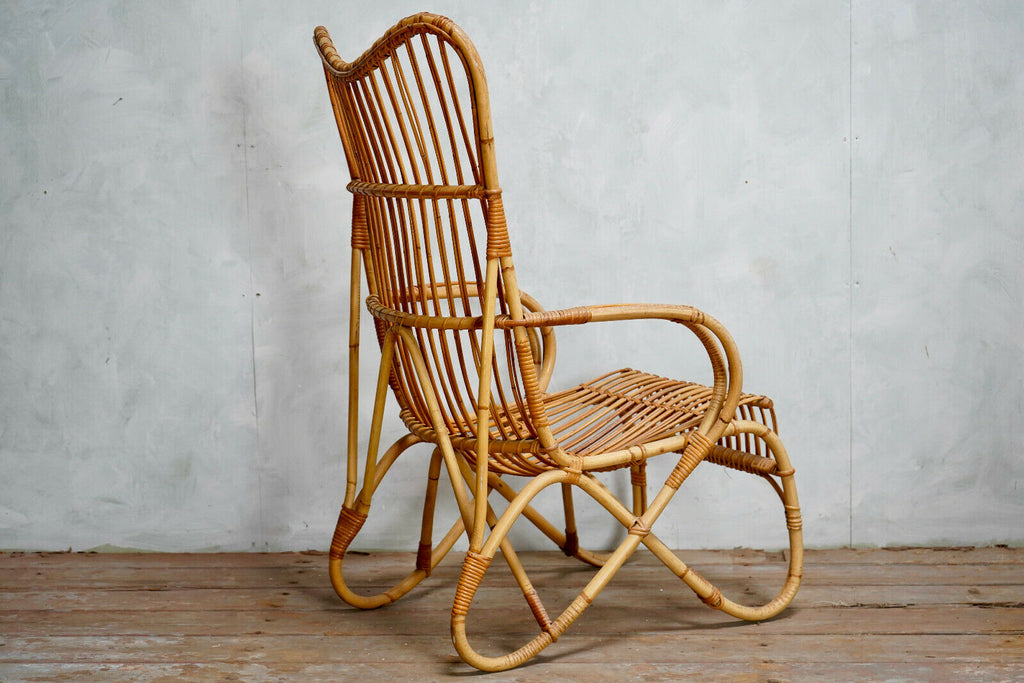 Vintage Wicker Easy Chair – Stowaway London