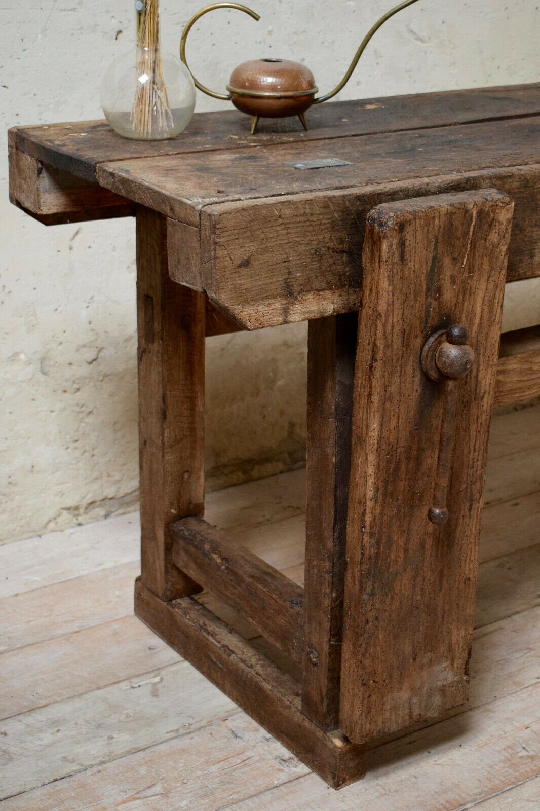 Vintage Industrial Oak Work Bench – Stowaway London