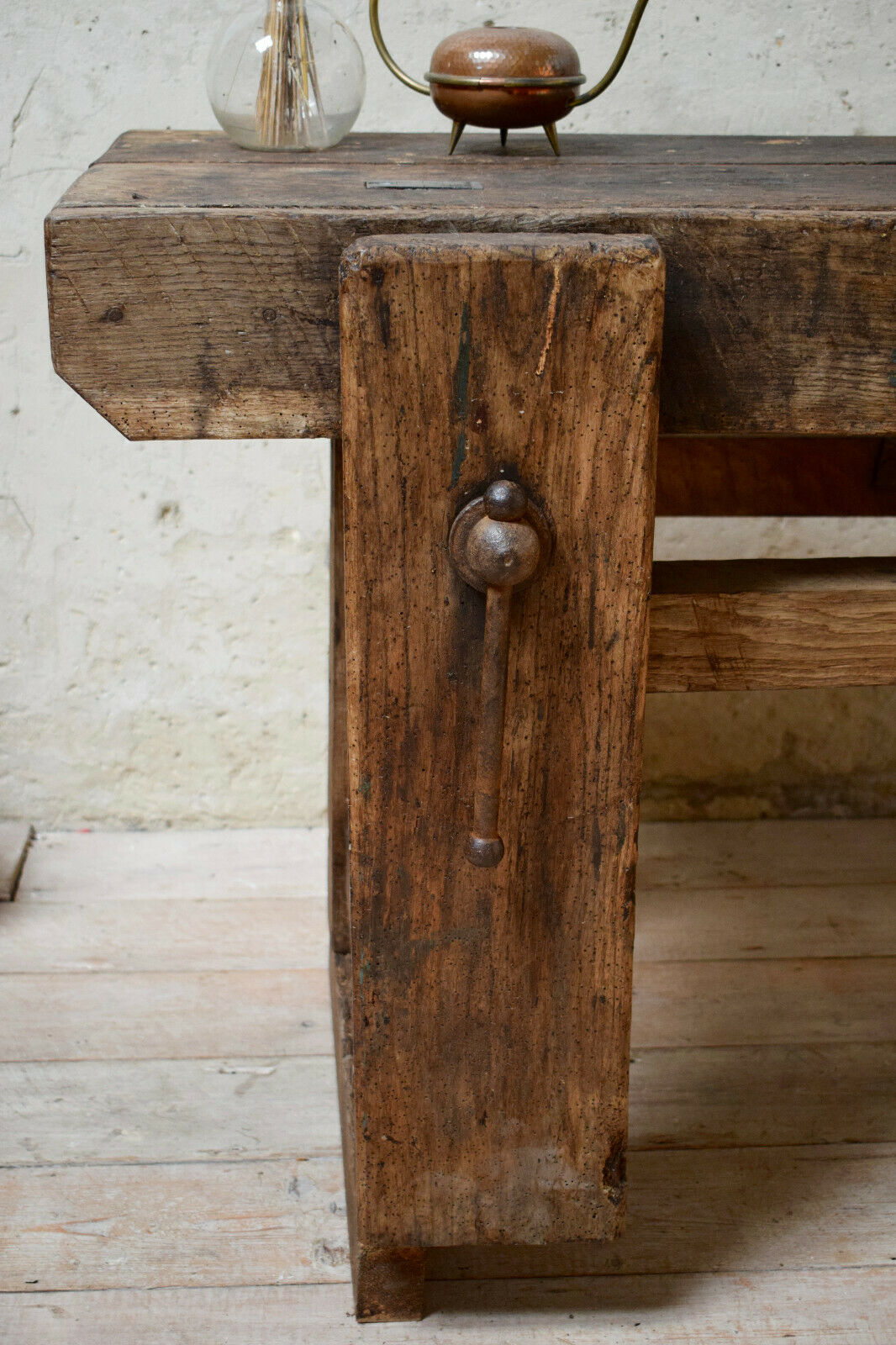 Vintage Industrial Oak Work Bench – Stowaway London