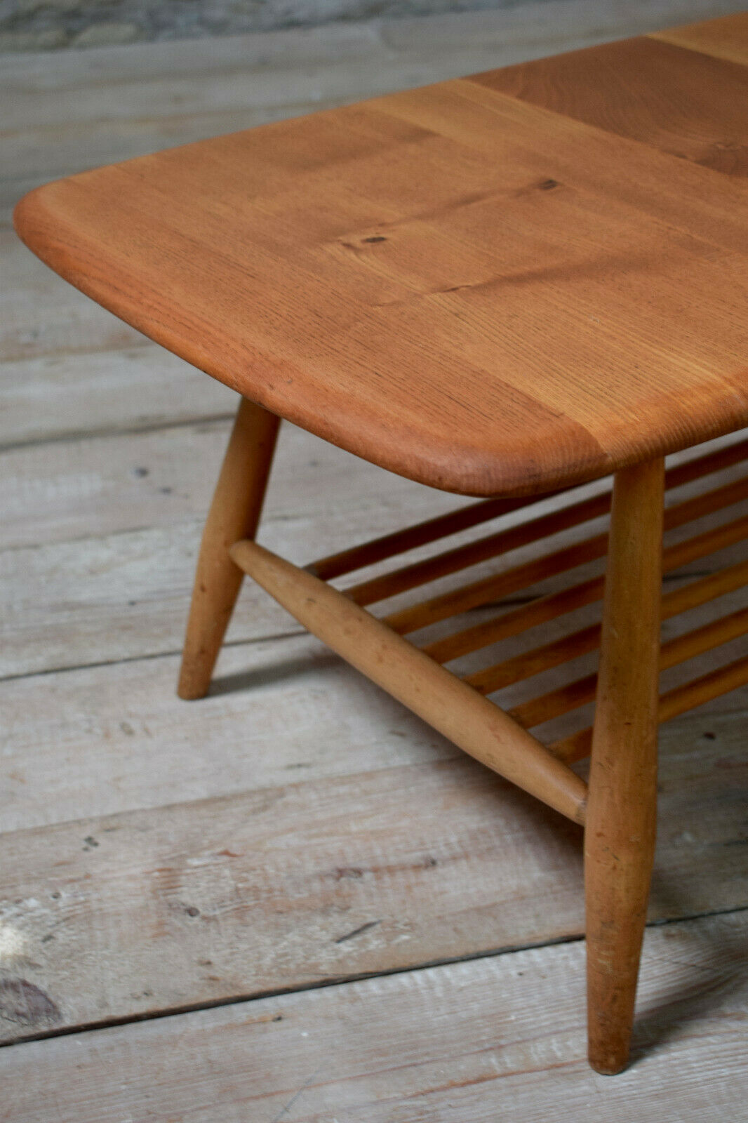 Vintage Mid Century Blonde Ercol Coffee Table With Magazine Rack ...